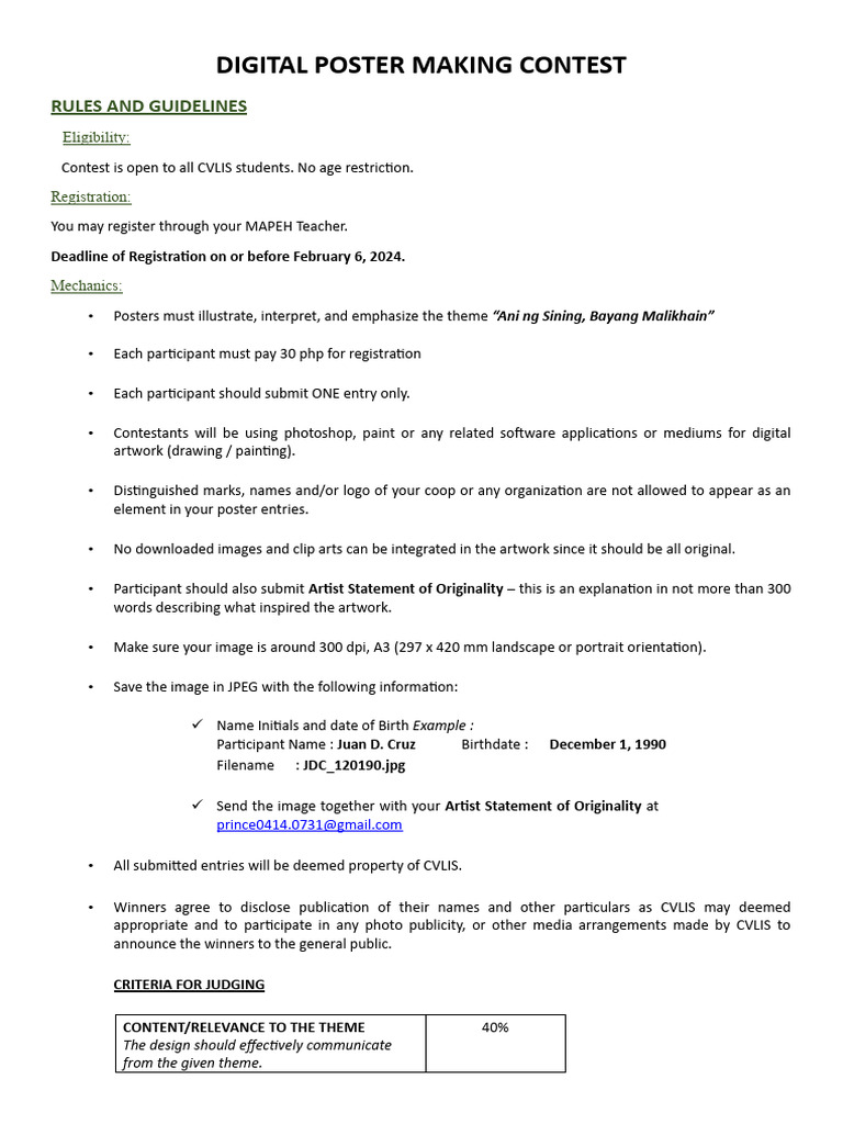 Digital Poster Making Contest | PDF | Social Science