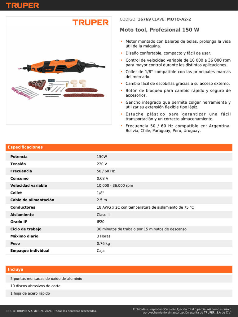 Ficha - Tecnica Motor Tool | PDF | Bienes manufacturados