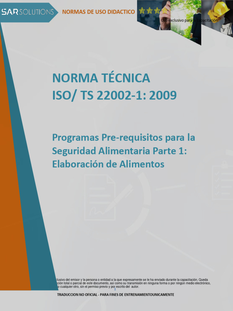 Iso TS 22002 1 | Descargar gratis PDF | Agua | Seguridad alimenticia