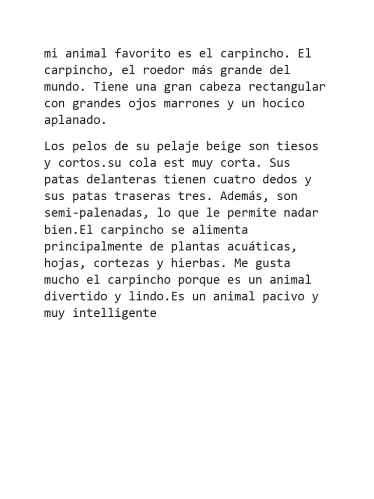 Carpincho: El roedor gigante y amigable | PDF | Cocina, comidas y vino