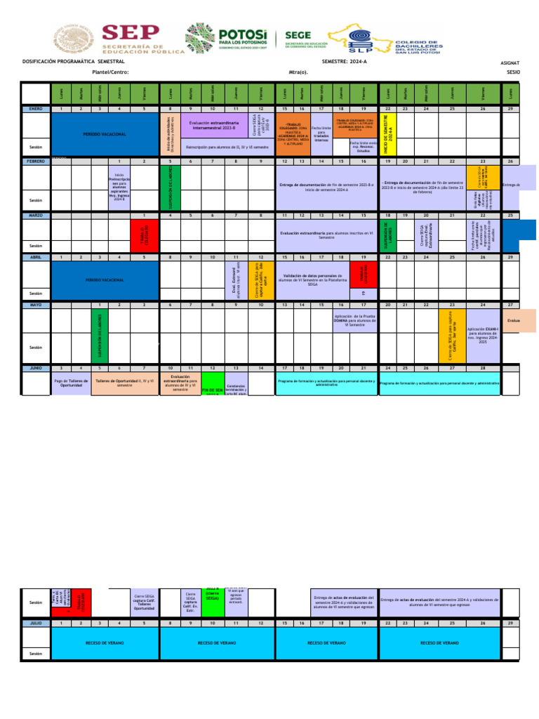 Dosificación - Formato - SEM 2024 A | PDF