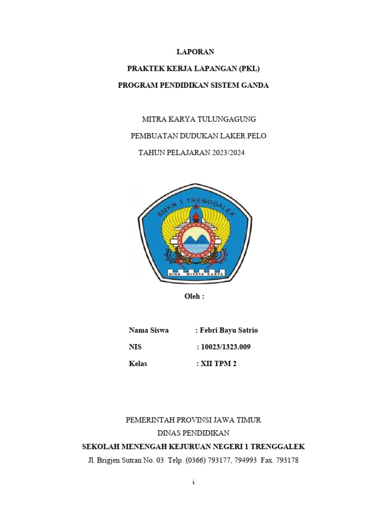 Laporan PKL Febri Bayu Satrio Xii TPM 2 | PDF