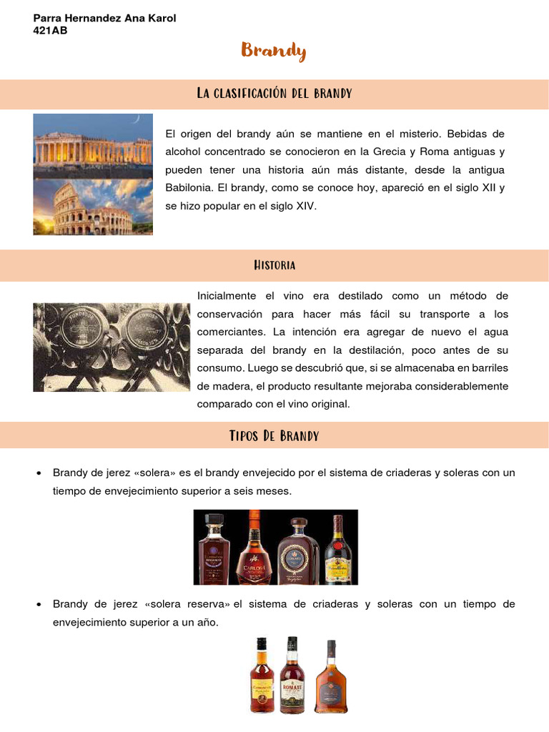 Tipos y historia del brandy | PDF