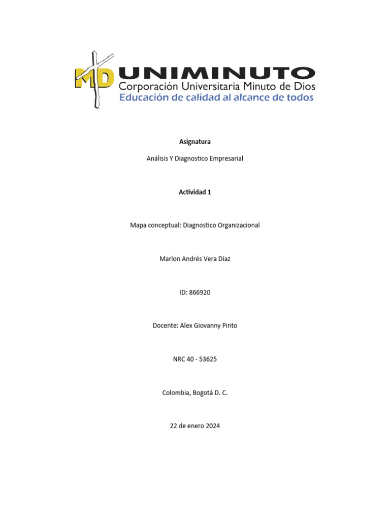 Analisis Y Diagnostico Empresarial Actividad 1 Pdf Informática