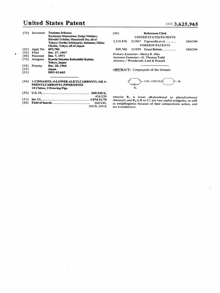 Us 3625965 | PDF | Precipitation (Chemistry) | Sodium