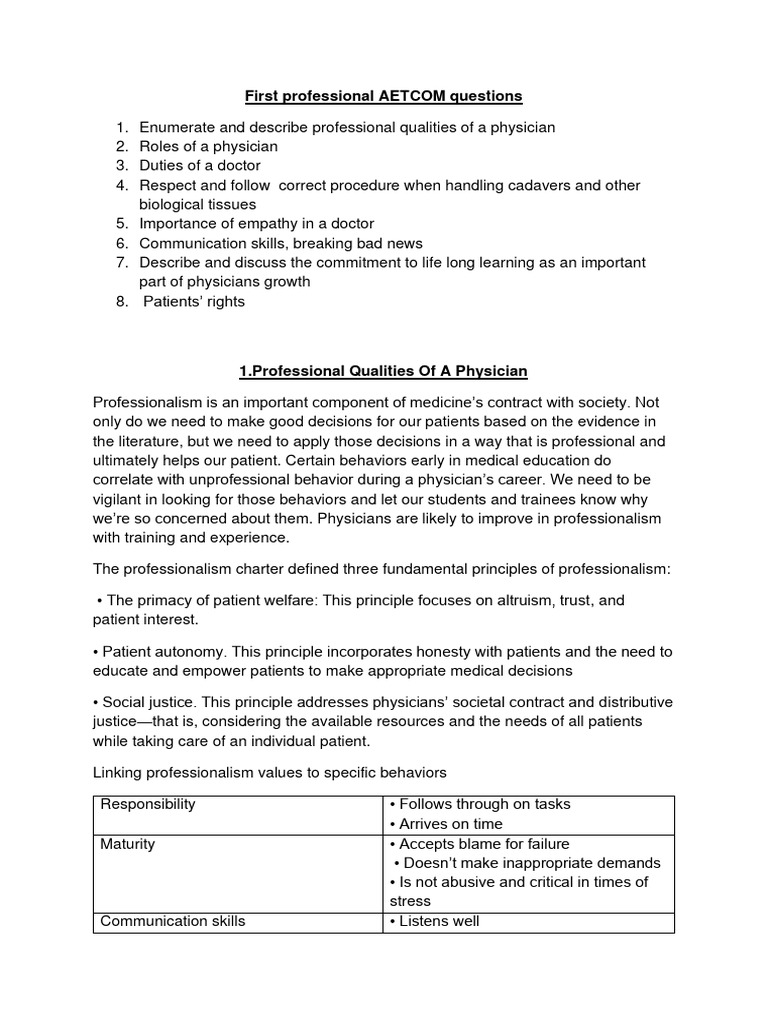 Aetcom NEW-1 | PDF | Physician | Empathy