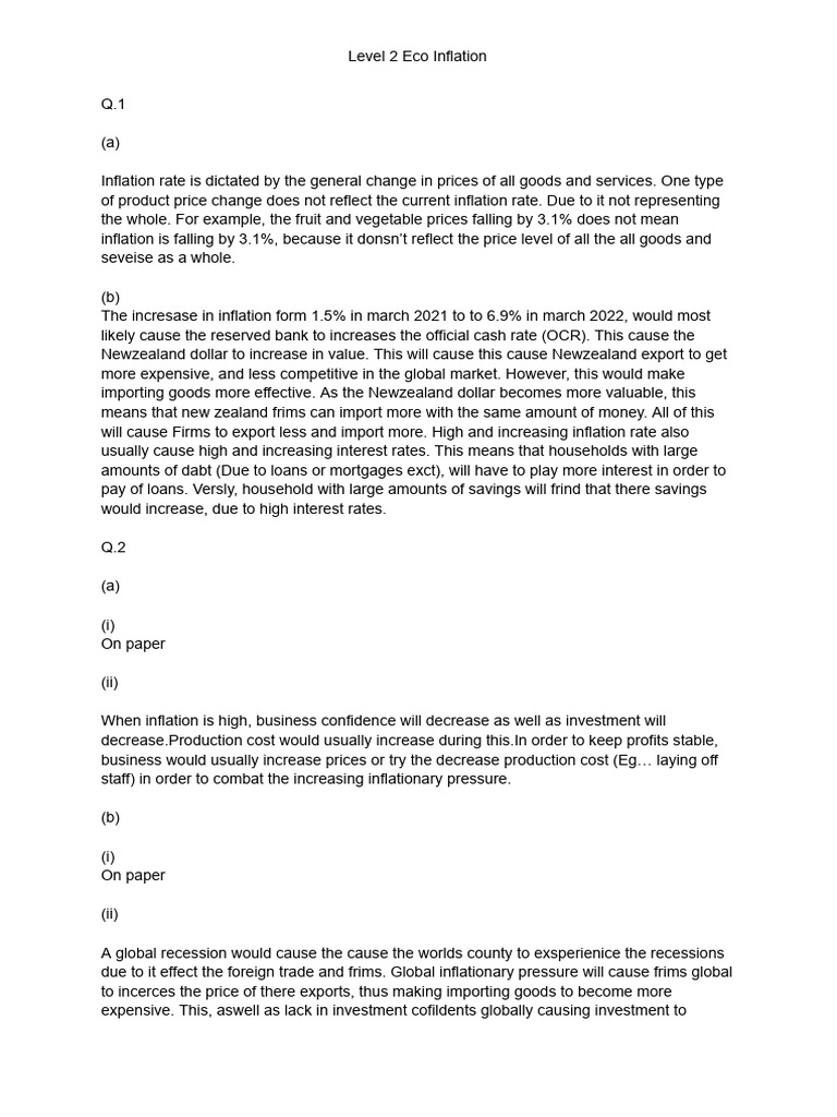 Level 2 Eco Inflation | PDF | Inflation | Recession