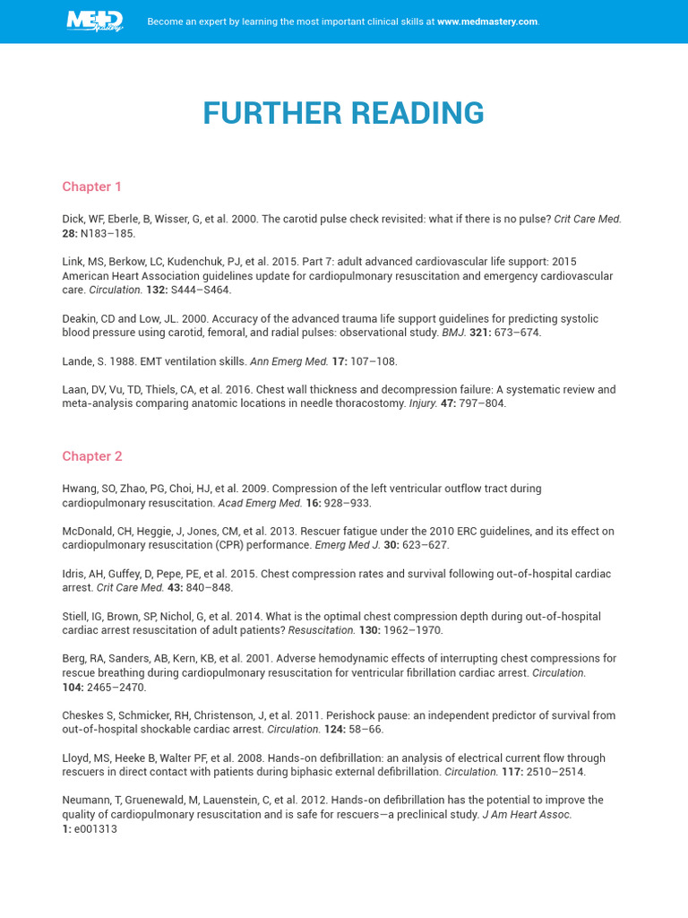 Resuscitation Essentials Reading List | PDF | Cardiopulmonary ...