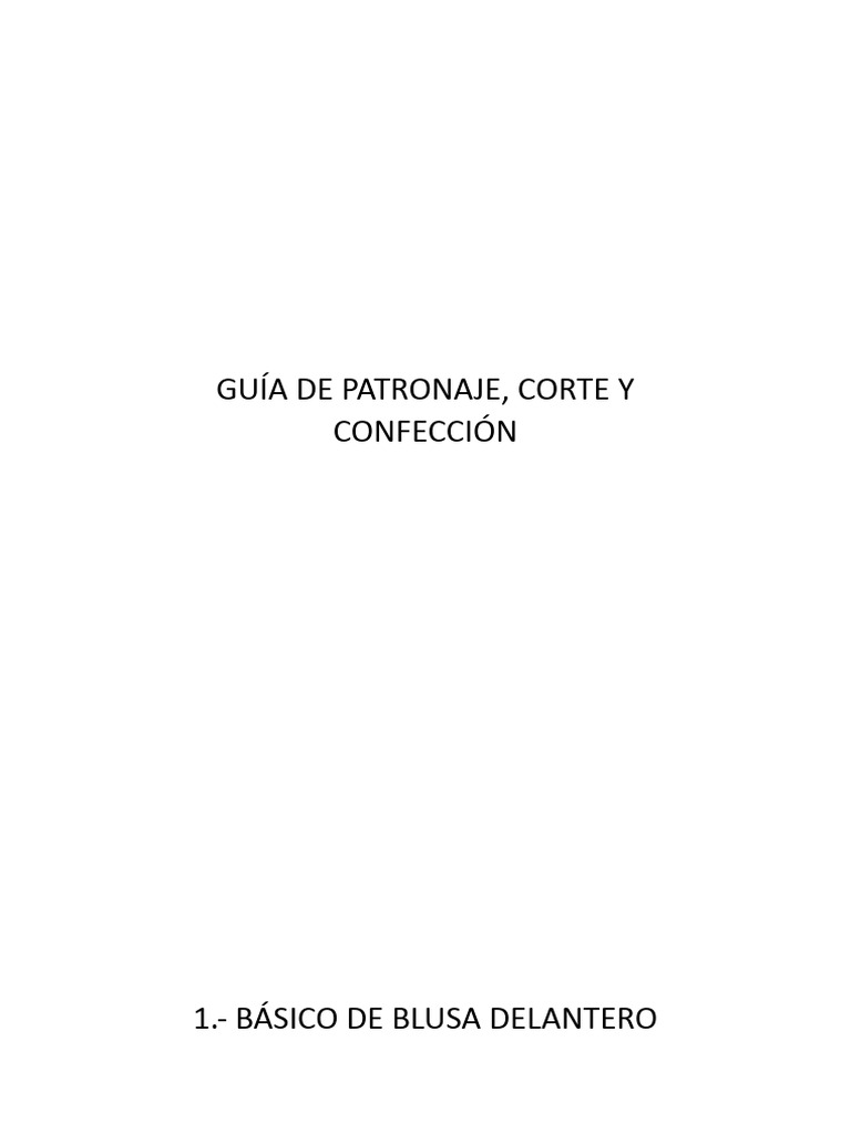 Guía de Patronaje y Confección | PDF