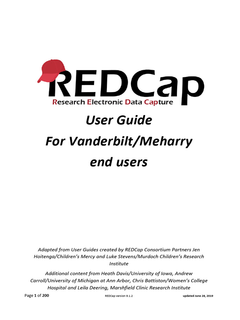 Vanderbilt Meharry REDCap User Guide v4.1 | PDF | Login | Password