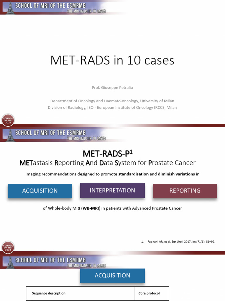 MET RADS Summary of Criteria | PDF | Neoplasms | Epidemiology