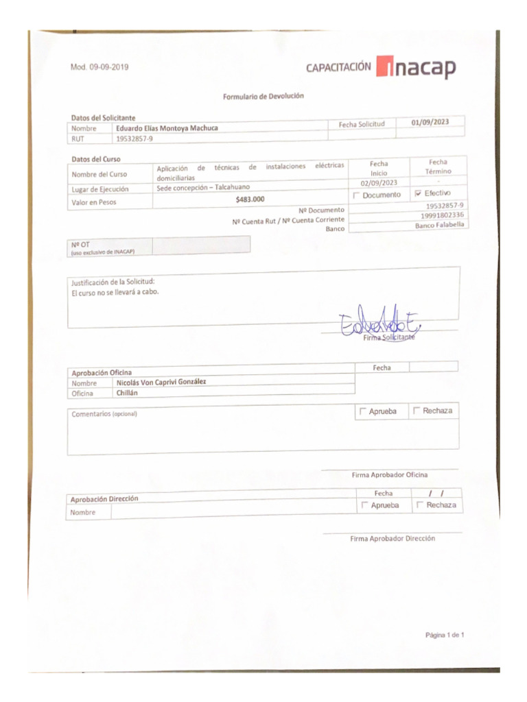 Formulario Devolucion | PDF