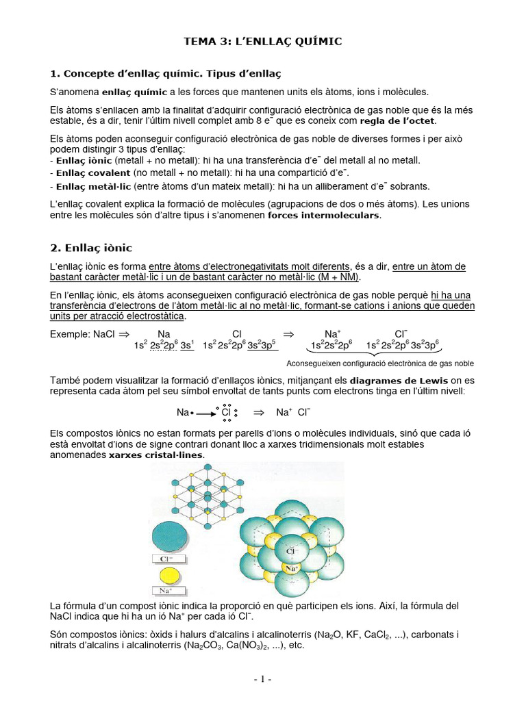 Tema 3 Enlace Químico | PDF