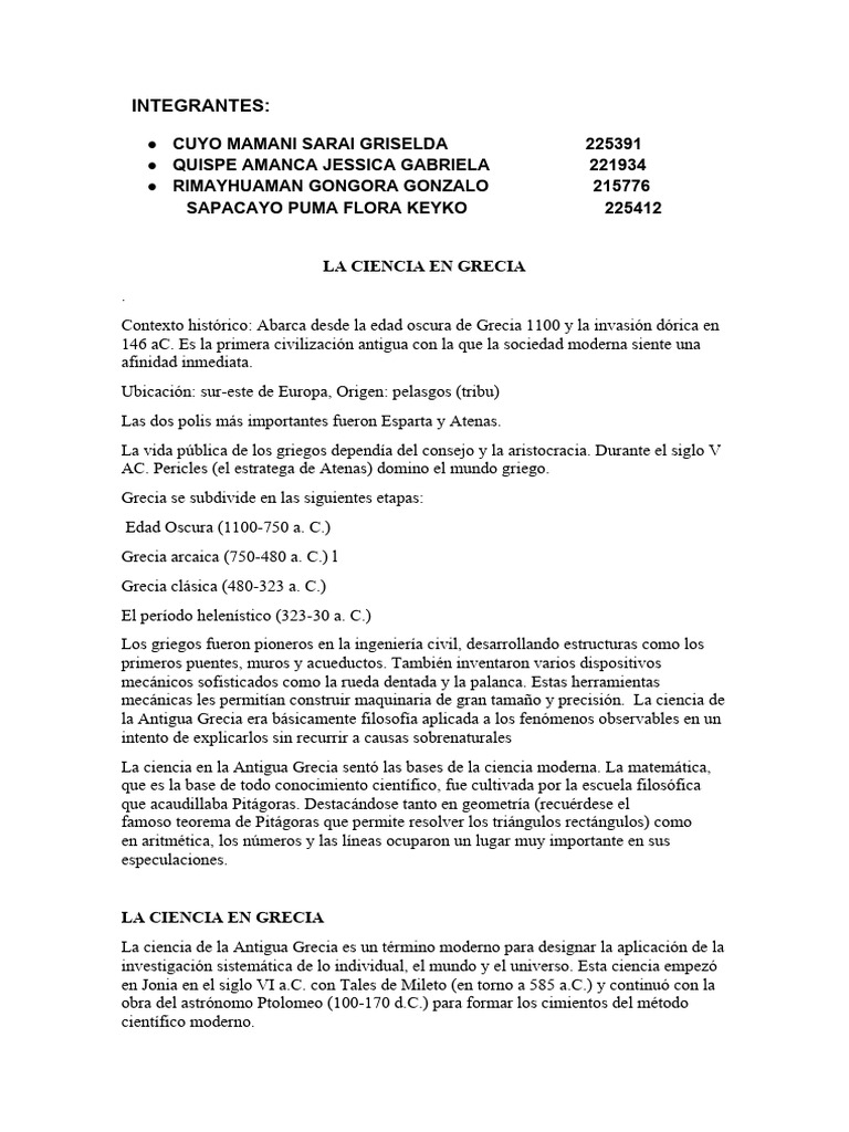 Ciencia y Tecnología en Grecia | PDF | Science | Antigua Grecia