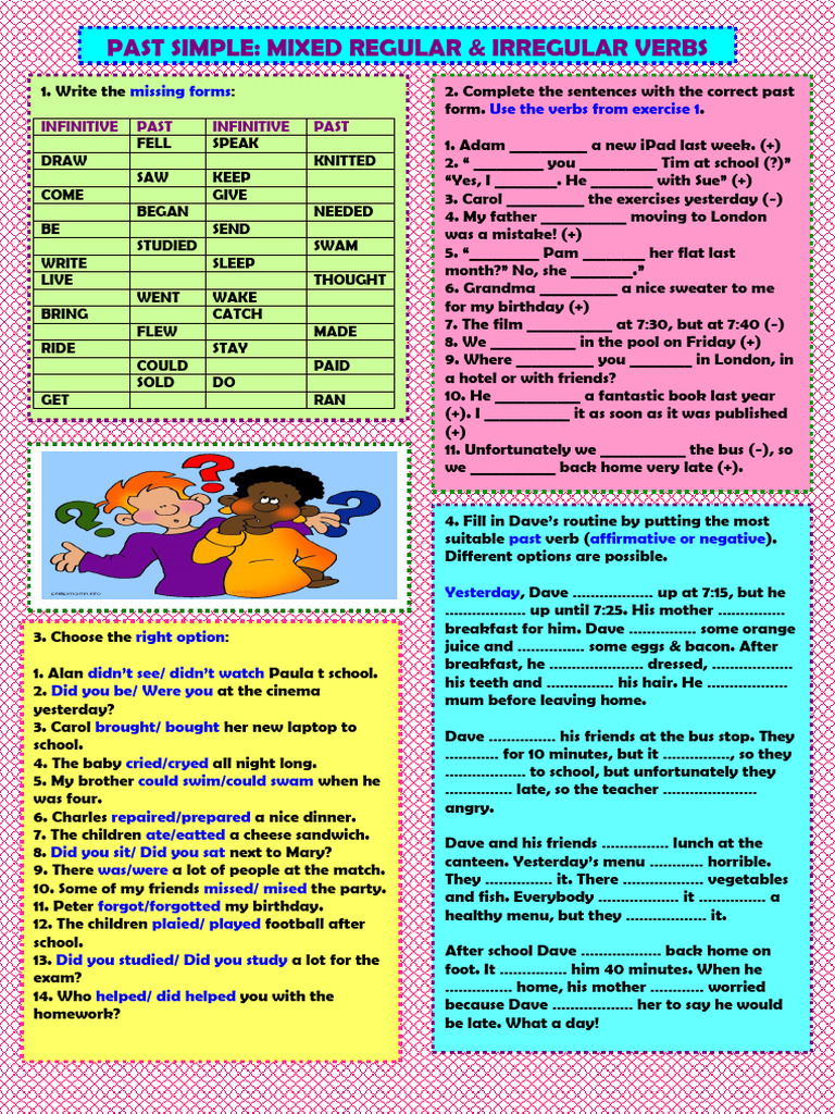 Past Simple Mixed Regular Irregular Verbs | PDF