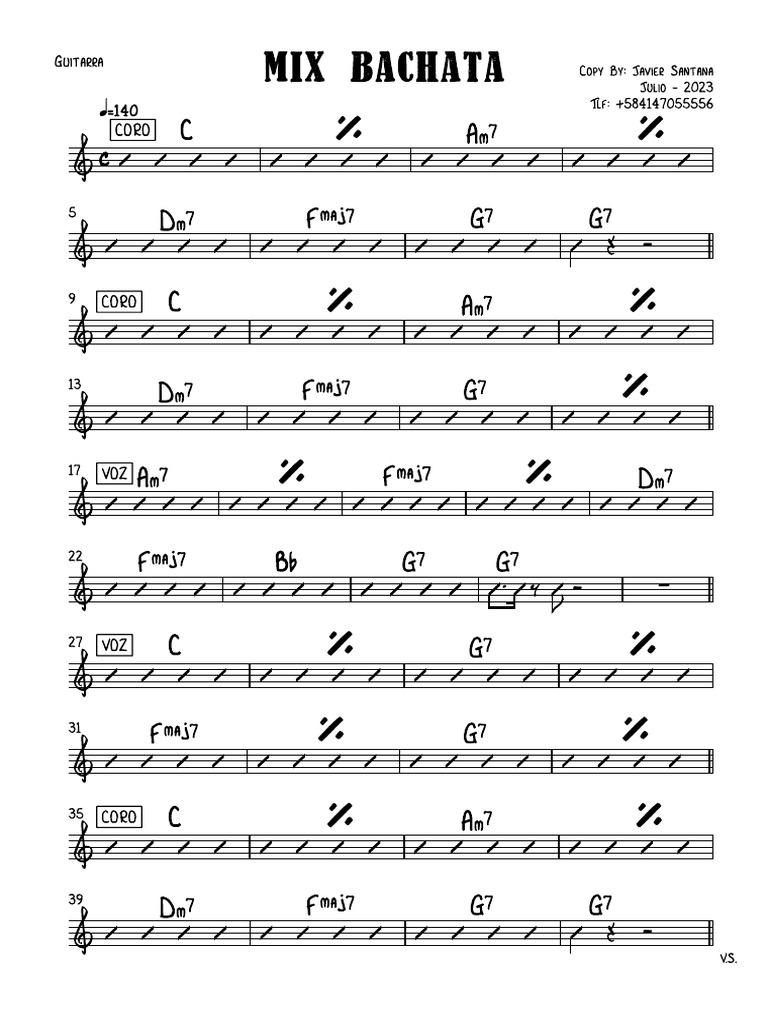 Mix Bachata - Guitarra-1 | PDF
