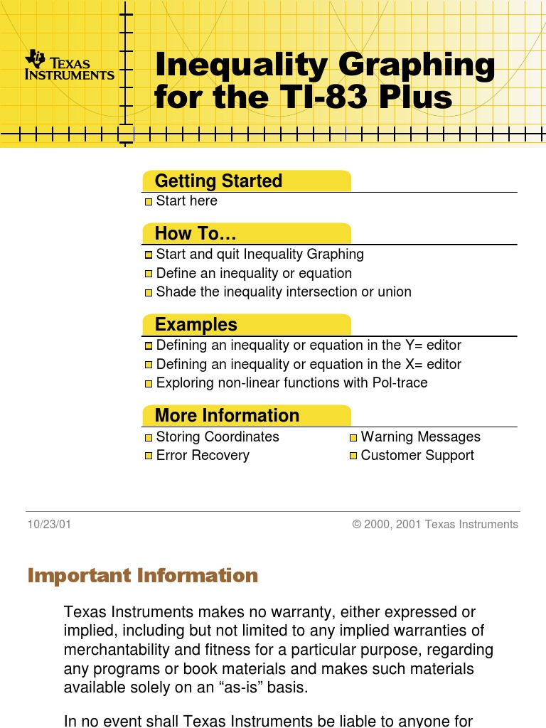 Inequality Graphing T83plus | PDF | License | Copyright