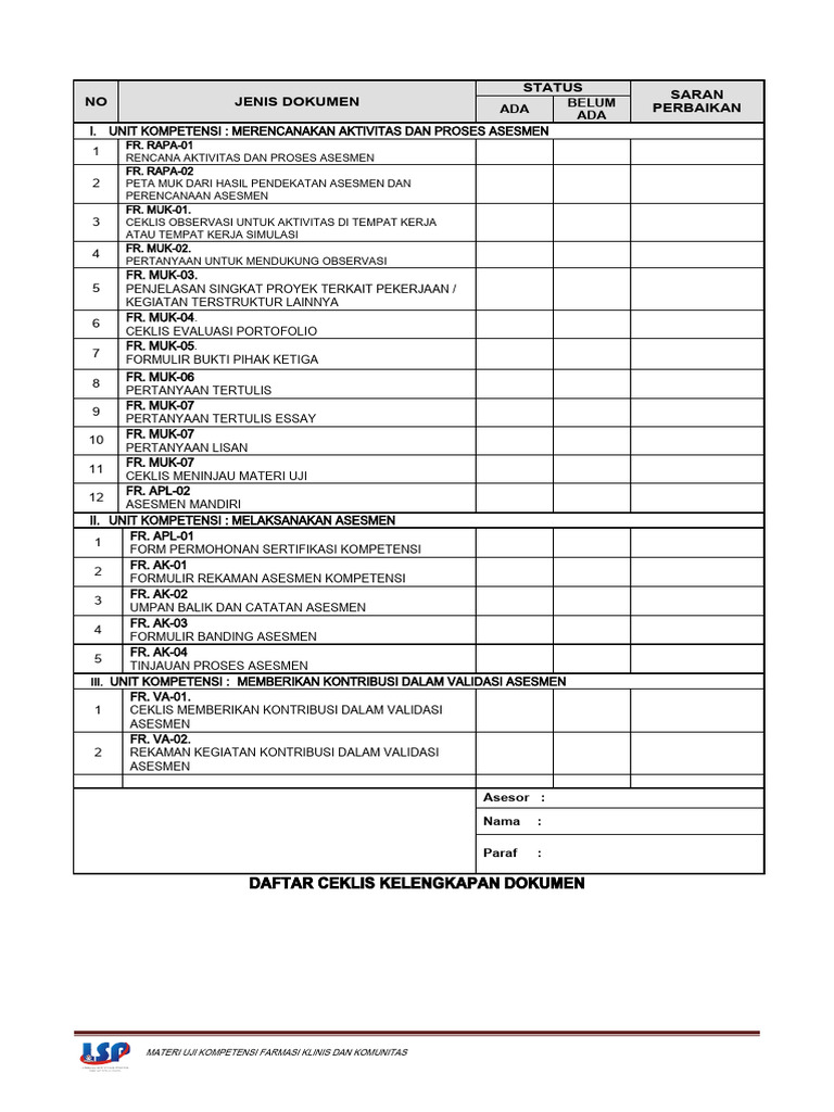 Daftar Ceklis Kelengkapan Dokumen | PDF | Hukum