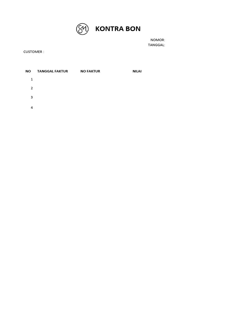 Format dan Arti Kontra Bon | PDF