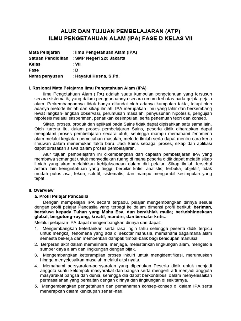Kelas 7 ATP IPA | PDF