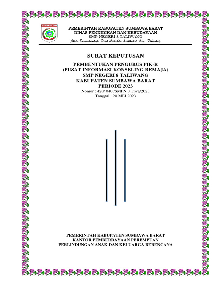 SK Pik - R 2023 SMPN 8 Taliwang | PDF | Kesehatan Holistik