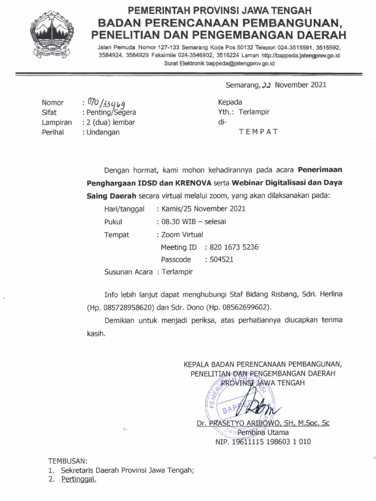 Contoh Undangan Dengan Banyak Tujuan | PDF