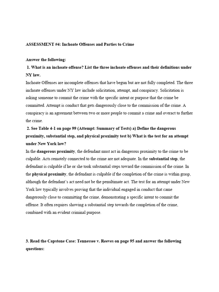 Inchoate Offenses Under NY Law | PDF | Solicitation | Misconduct