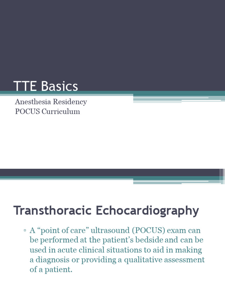 POCUS - TTE Basics | PDF | Heart Valve | Echocardiography