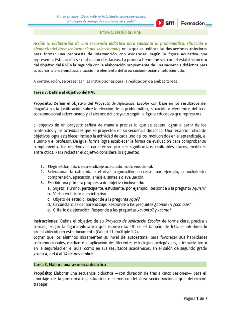 S5. Actividad PAE 5. Diseño de Una Secuencia Didáctica. Docente ...