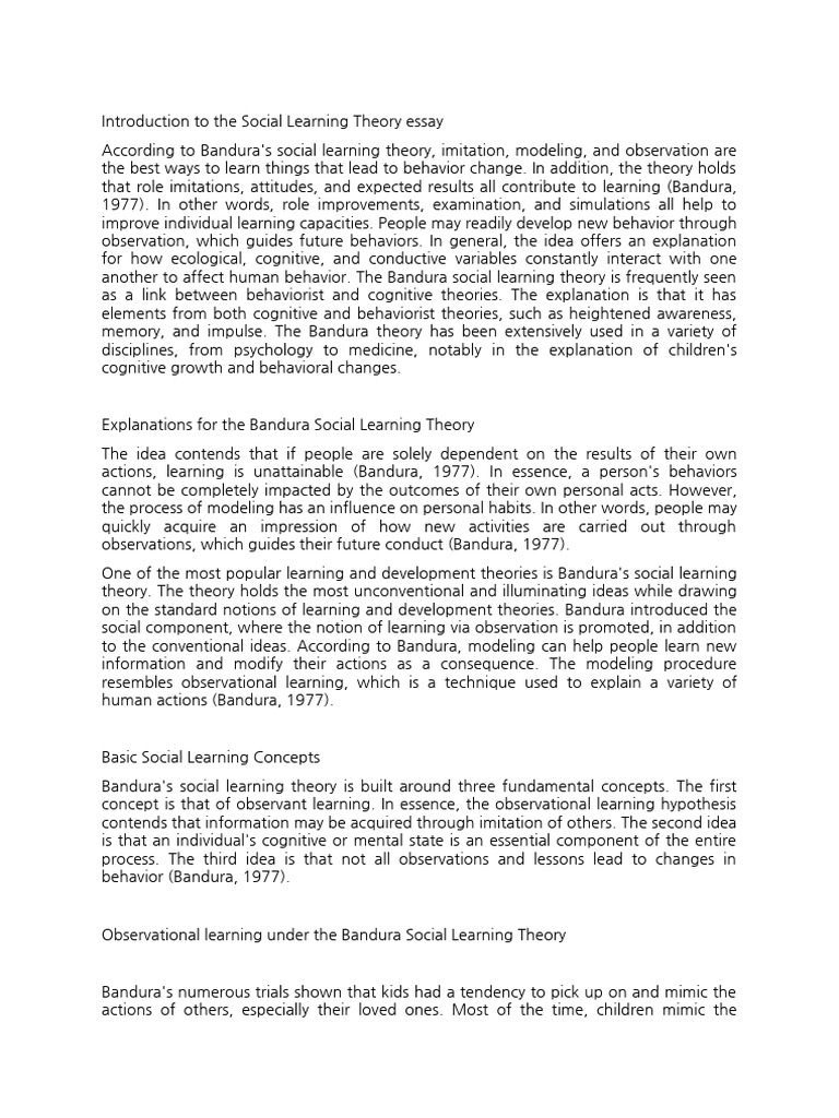 essay | PDF | Behaviorism | Learning