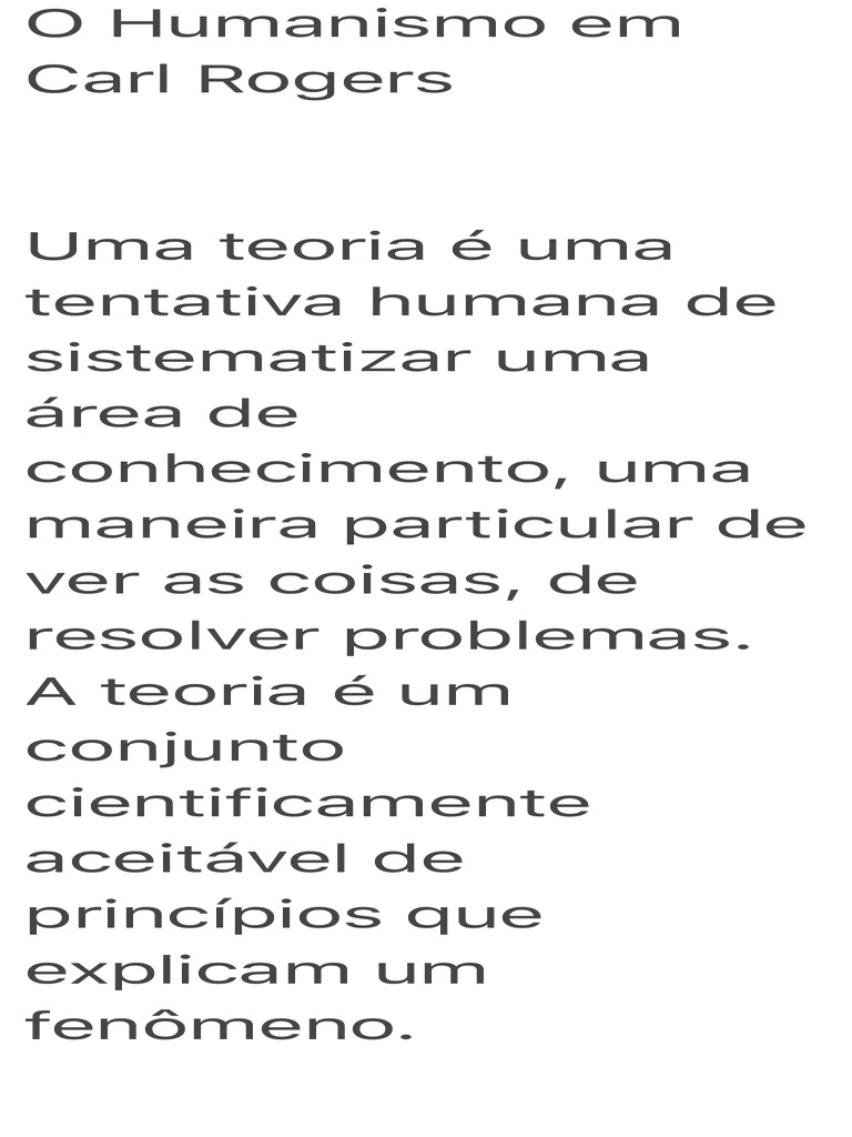 O Humanismo Em Carl Rogers | PDF | Aprendizado | Psicologia