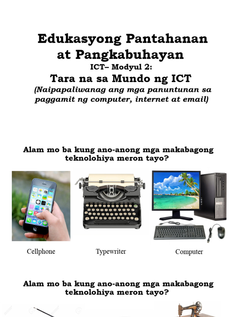 EPP 4 ICT Q1Tara Na Sa Mundo NG ICT | PDF