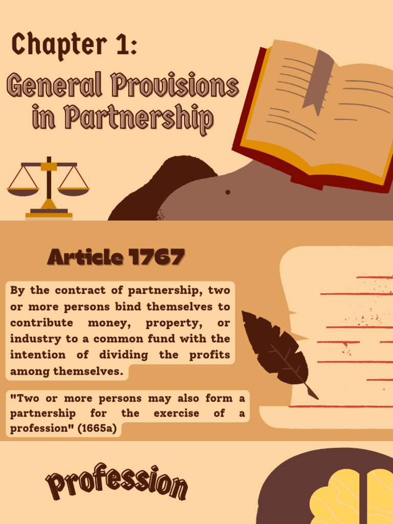 Chapter 1 General Provisions in Partnership | PDF | Partnership | Property Chapter 1 General Provisions in Partnership | PDF | Partnership | Property