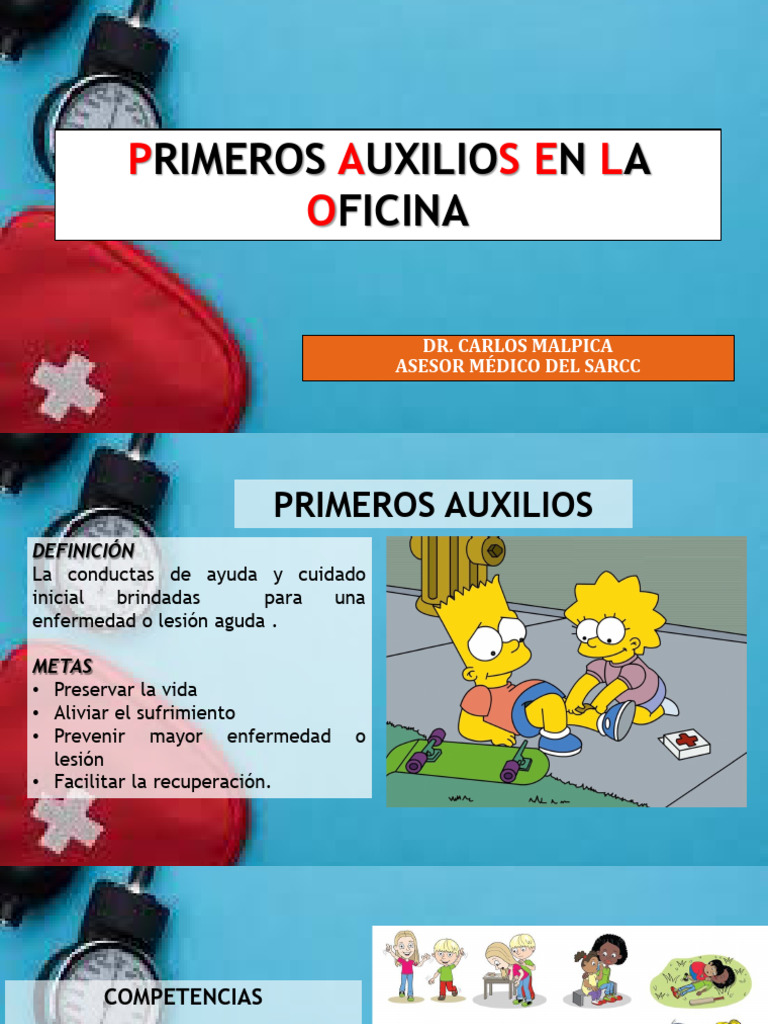 Webinar SARCC Enero - Primeros Auxilios en La Oficina | PDF | Quemar | Primeros auxilios