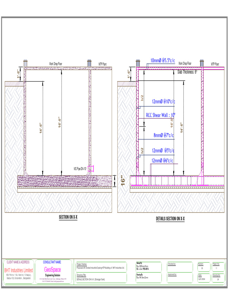 10mmø @5.5"C/C: Work Shop Floor WTP Plant Work Shop Floor WTP Plant | PDF