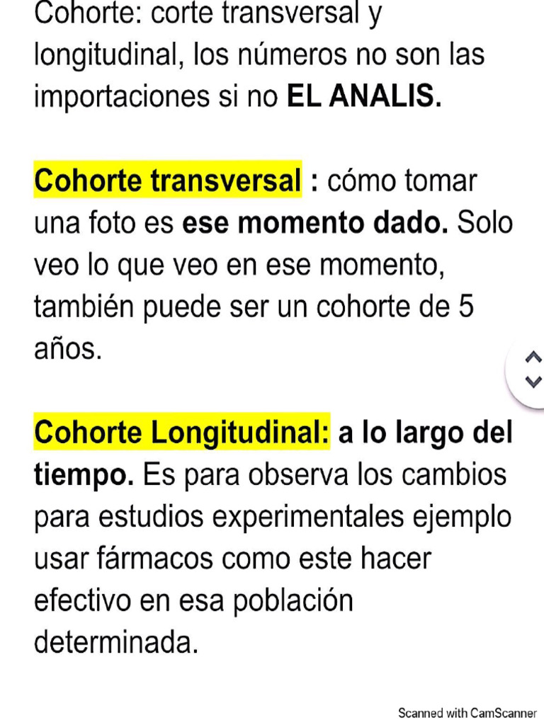 Cohorte Transversal y Cohorte Longitudinal | PDF
