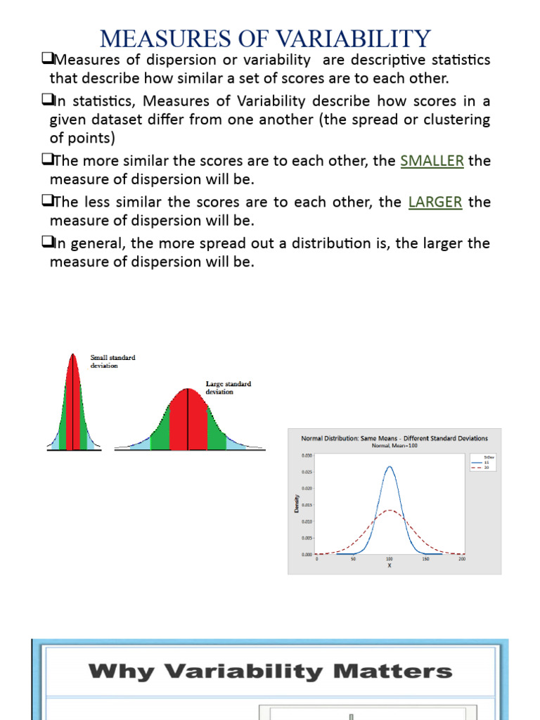 First Part of Measures of Variability | PDF | Skewness | Mean