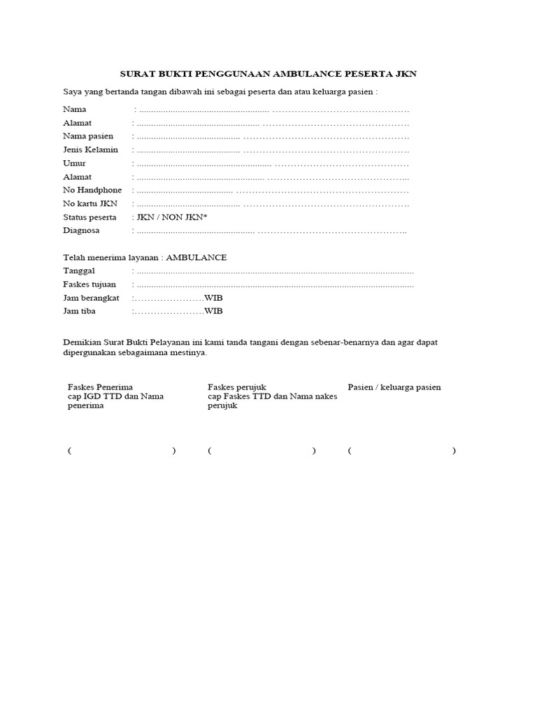 Surat Rujukan Pasien BPJS | PDF