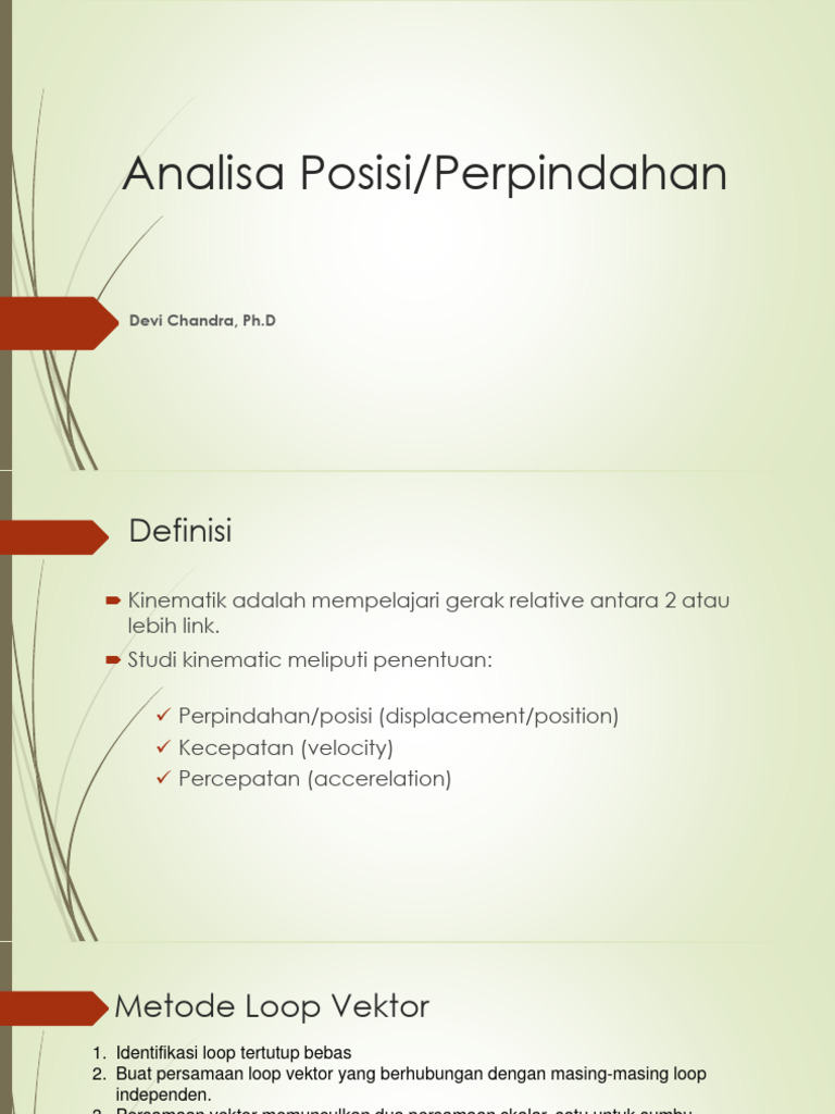 Kinematik dan Metode Loop Vektor | PDF | Metode & Bahan Ajar | Sains ...