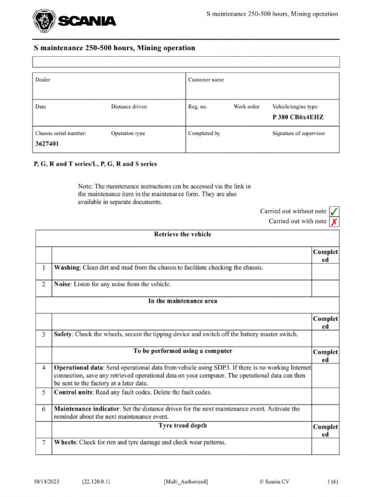 S Maintenance Scania | PDF