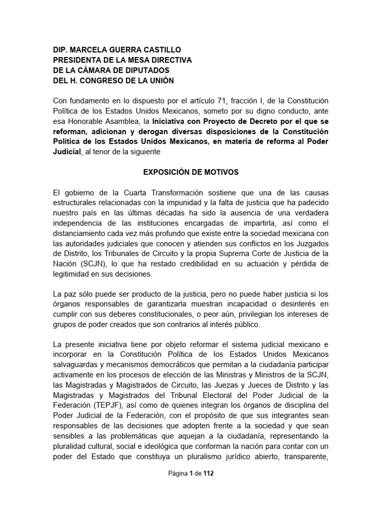 Iniciativa, Poder Judicial-1 | Descargar gratis PDF | Judicaturas | Gobierno Federal de los ...