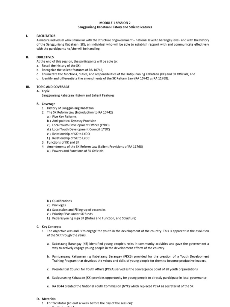 Faci Guide M1S2 SK History and Salient Features 2023.10.17 | PDF ...