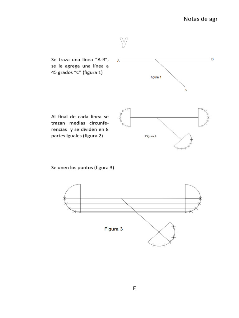 Se Traza Una Línea "A-B", Se Le Agrega Una Línea A 45 Grados "C ...