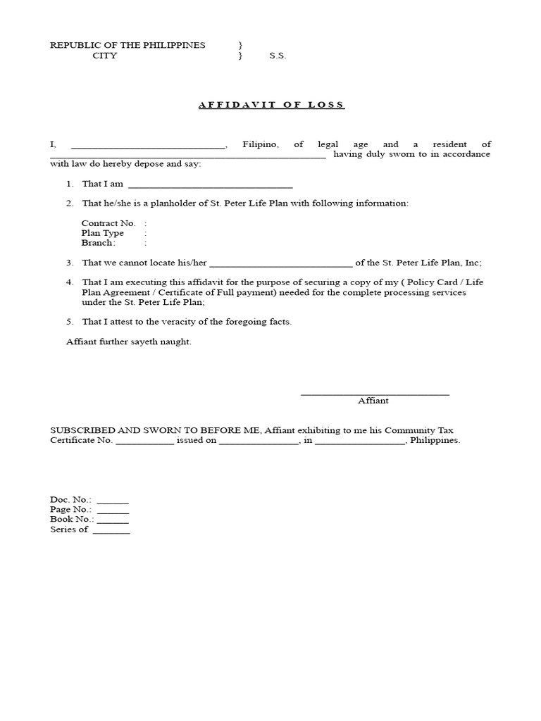 Affidavit St. Peter | PDF
