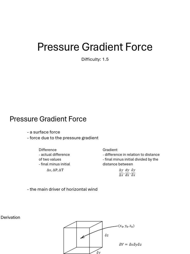Pressure Gradient Force | PDF | Gradient | Euclidean Vector