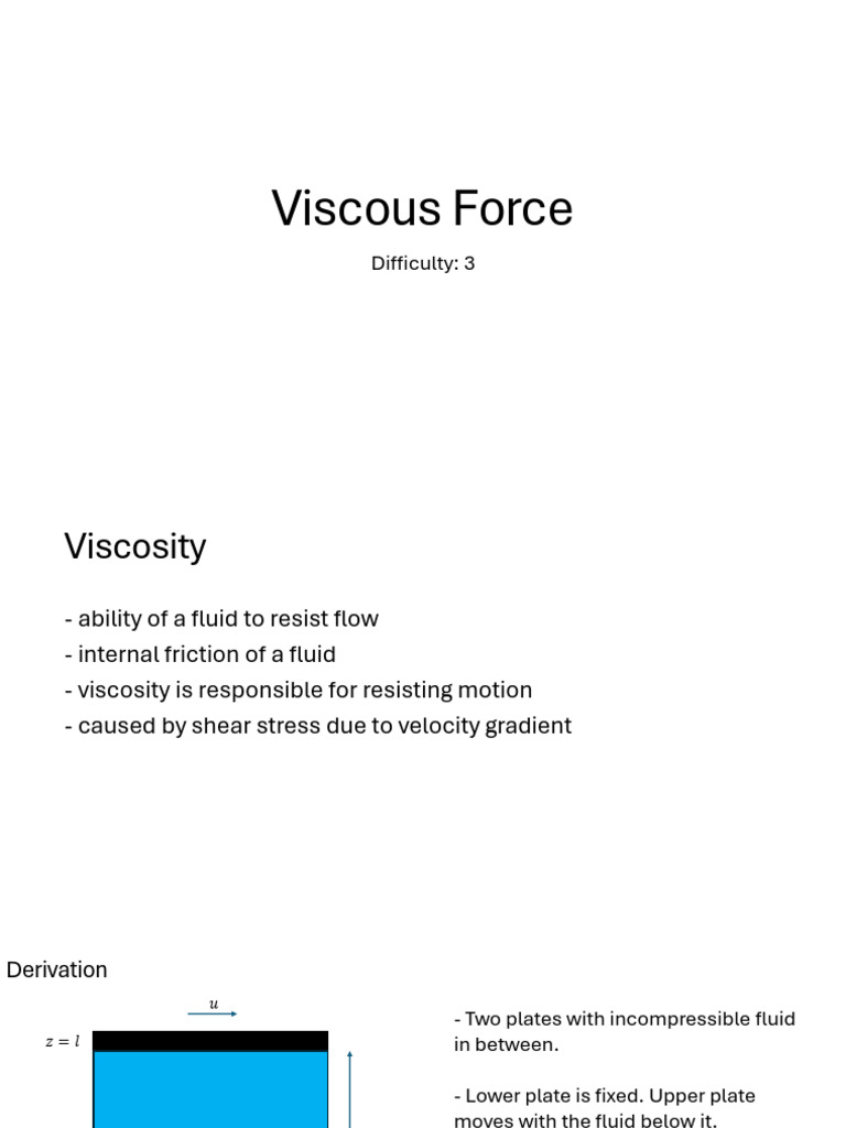 Viscous Force Pdf Viscosity Force