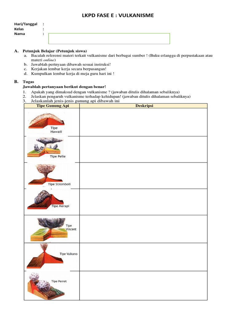 LKPD Fase e Vulkanisme Masaba | PDF