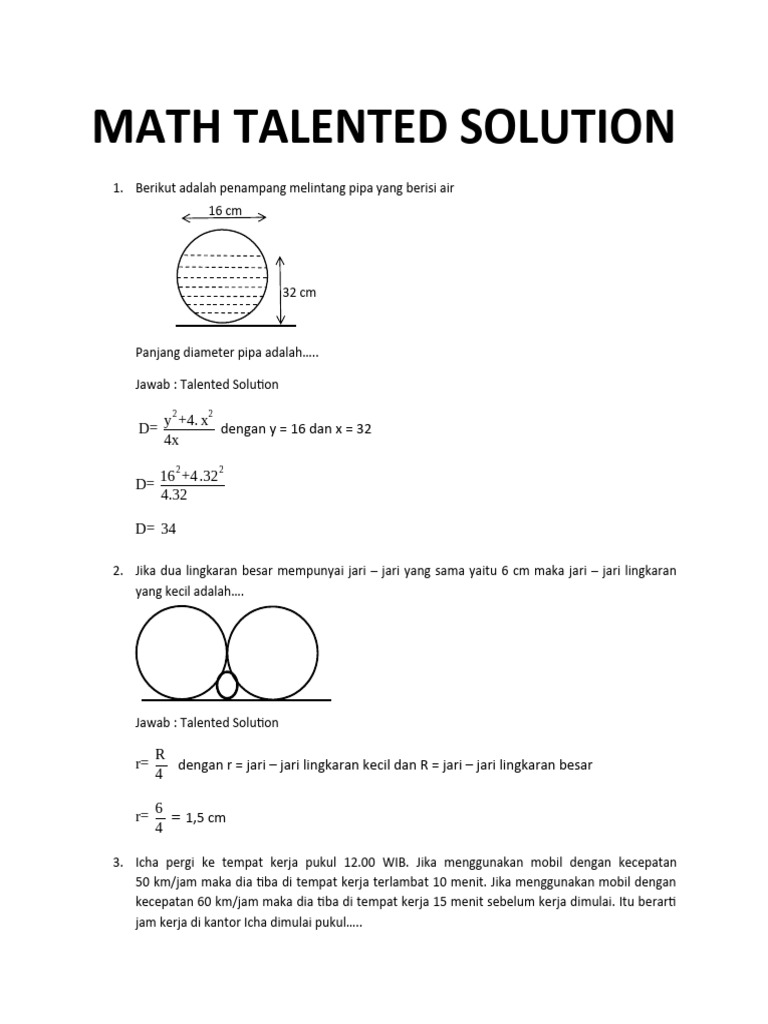 Mathematic Talented Solution | PDF