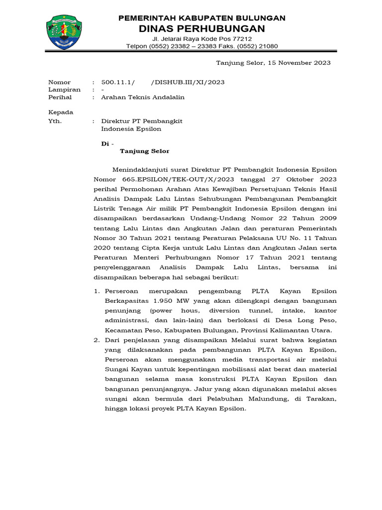 Arahan Teknis ANdalalin | PDF