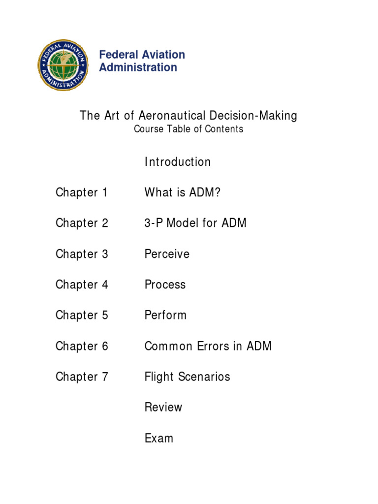 The Art of Aeronautical Decision | PDF | Decision Making | Risk